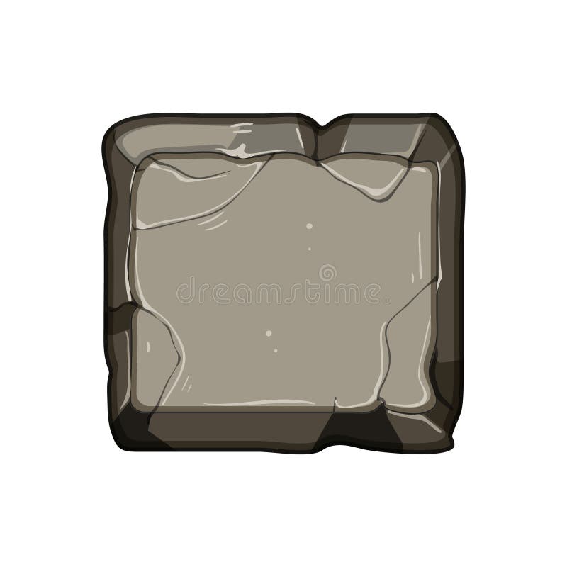 Interface Stone Button Cartoon Vector Illustration Stock Vector ...