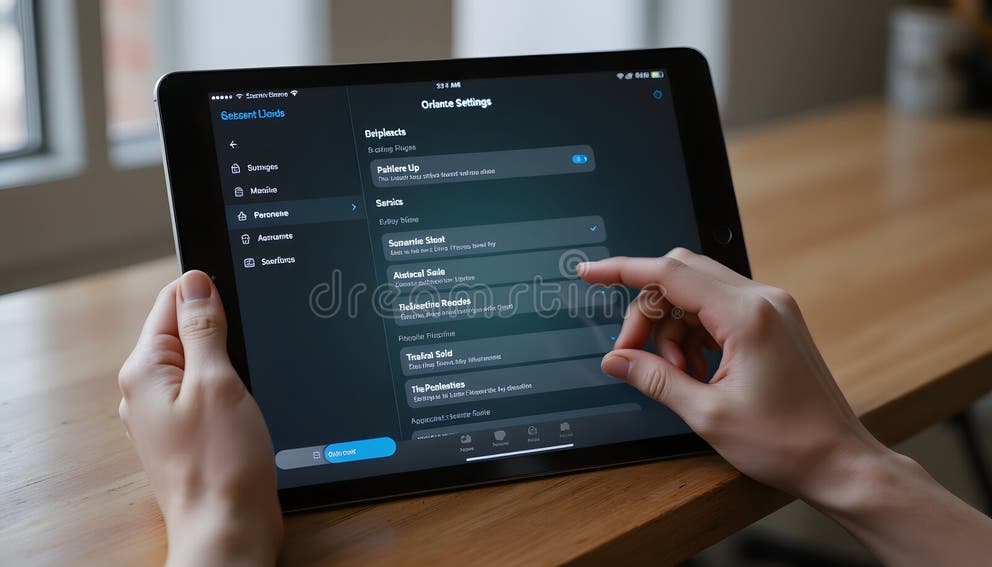 Interface on tablet stock illustration. Illustration of settings ...