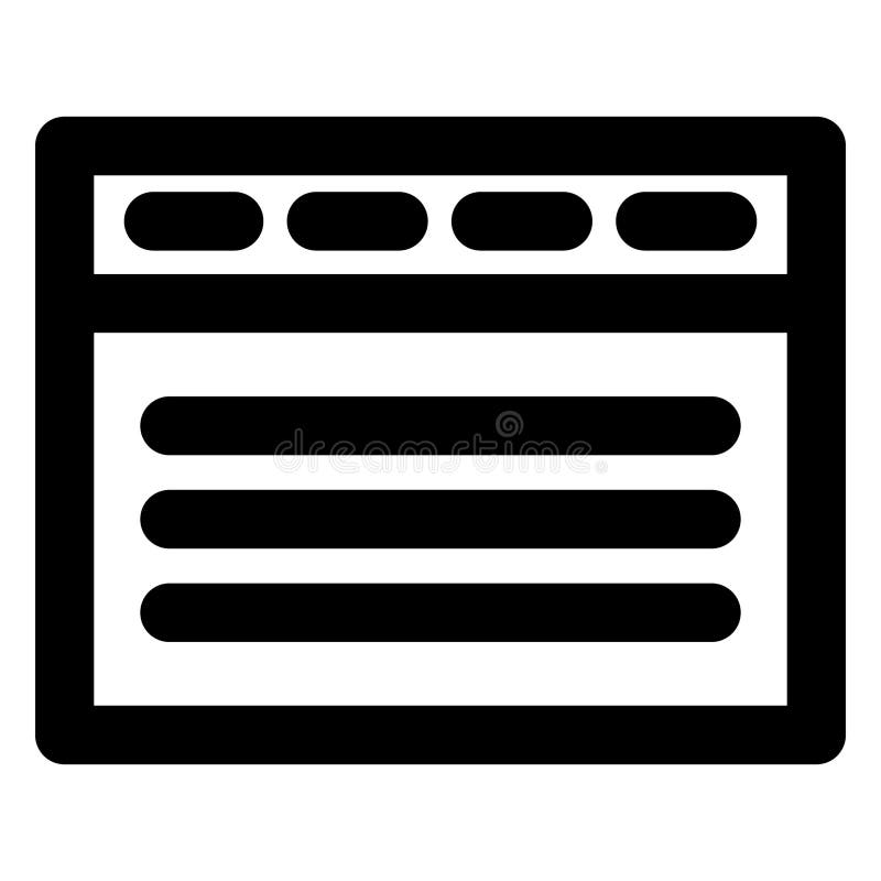 Interface, Tabs Bold Vector Icon Which Can Be Easily Modified or Edited ...