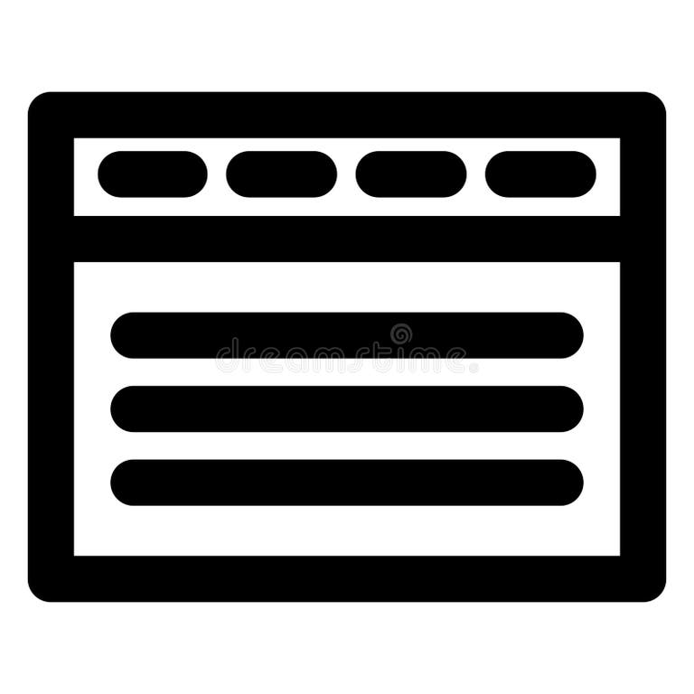 Interface, Tabs Bold Vector Icon Which Can Be Easily Modified or Edited ...