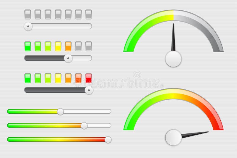 Interface Web Elements. Internet Sliders, Volume Level Bars and ...