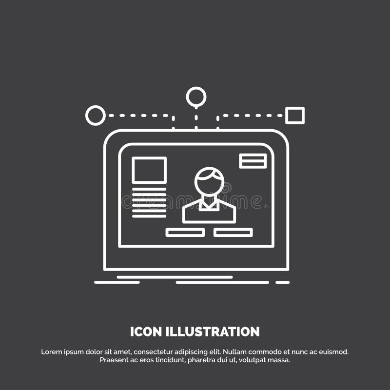 Interface, Website, User, Layout, Design Icon. Line Vector Symbol for UI and UX, Website or ...