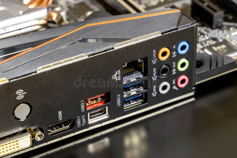 Interfaces, Connectors and Ports on Back of Modern Desktop Computer ...