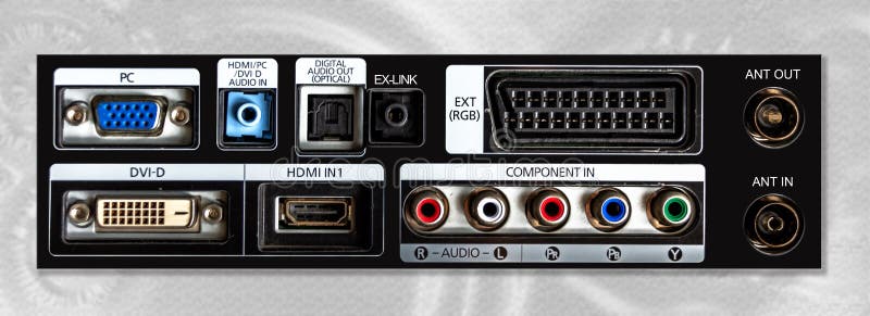 Interfaces Inputs Outputs Audio Video Components Stock Photo - Image of ...