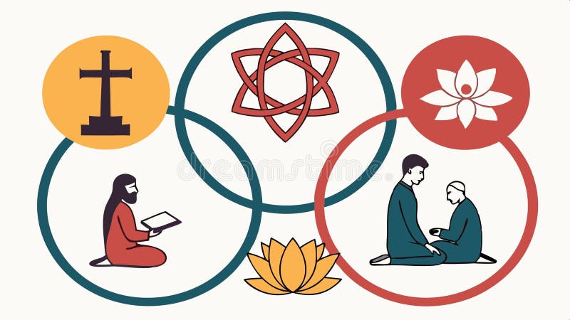 Interfaith Symbols for Religious Diversity and Harmony Themes Vector ...