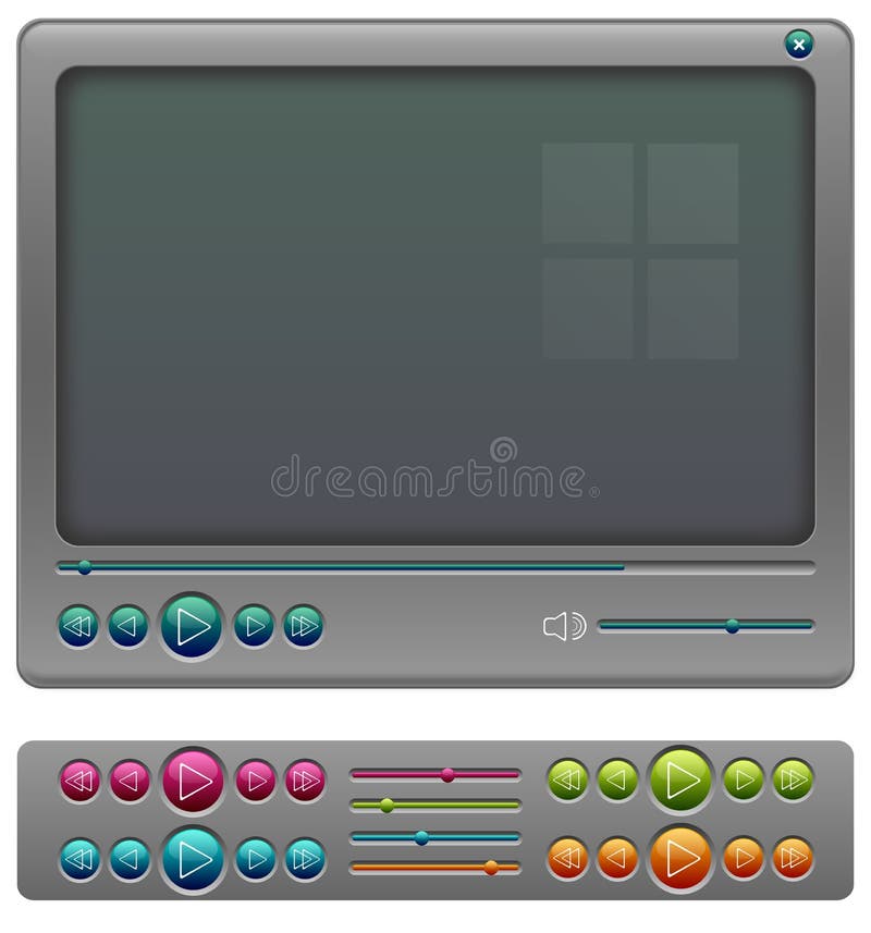 Interfaz Del Reproductor Multimedia Ilustración del Vector ...
