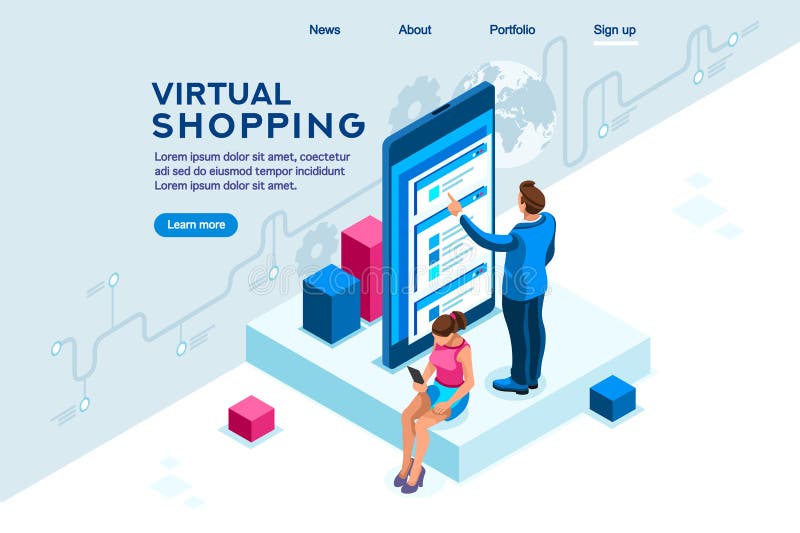 Compras virtuales stock de ilustración. Ilustración de internet - 17103457