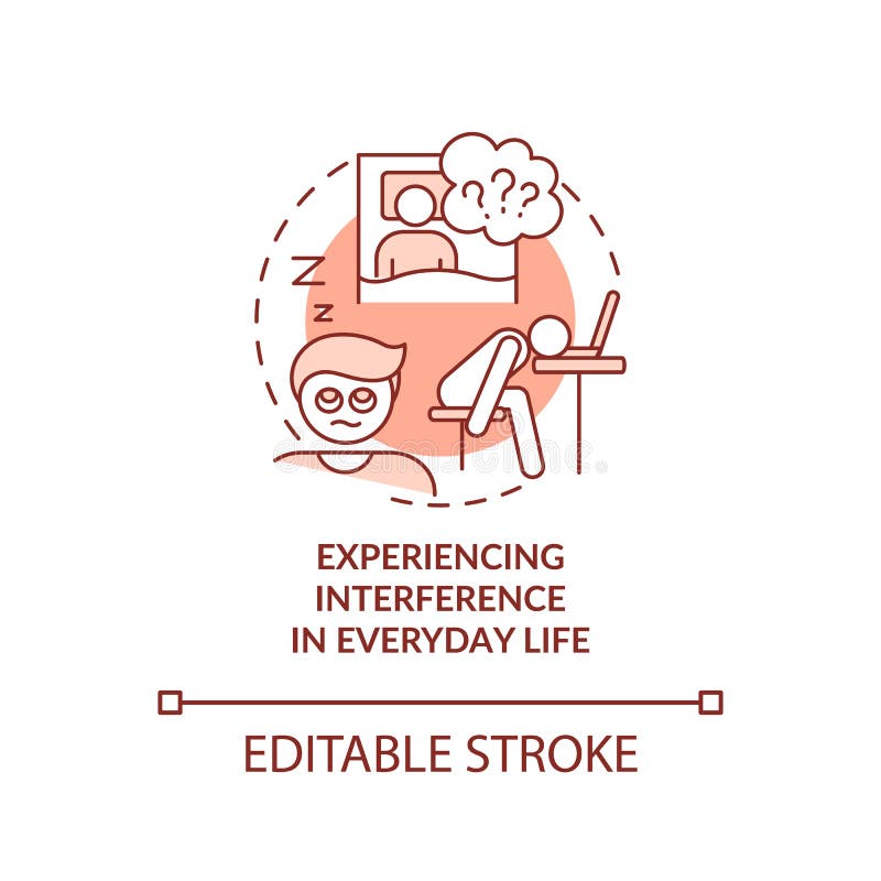 Interference in Everyday Life Red Concept Icon Stock Vector ...