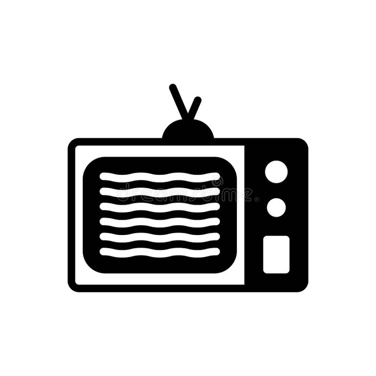 Black Solid Icon for Interference, Tv and Signal Stock Vector ...