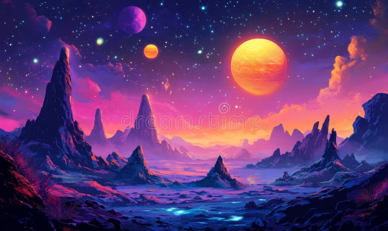 Intergalactic Adventure with Alien Planets and Cosmic Phenomena, Space ...