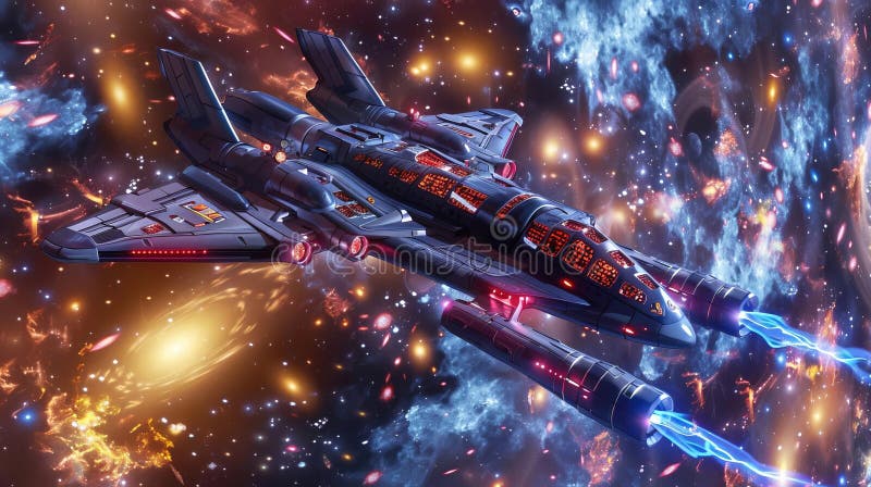 16 Intergalactic 3D Cartoon Spaceship Navigating through an Exploding ...