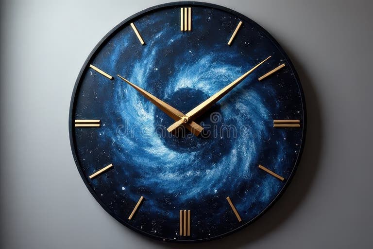 Intergalactic Design Galaxy Wall Clock Stock Illustration ...