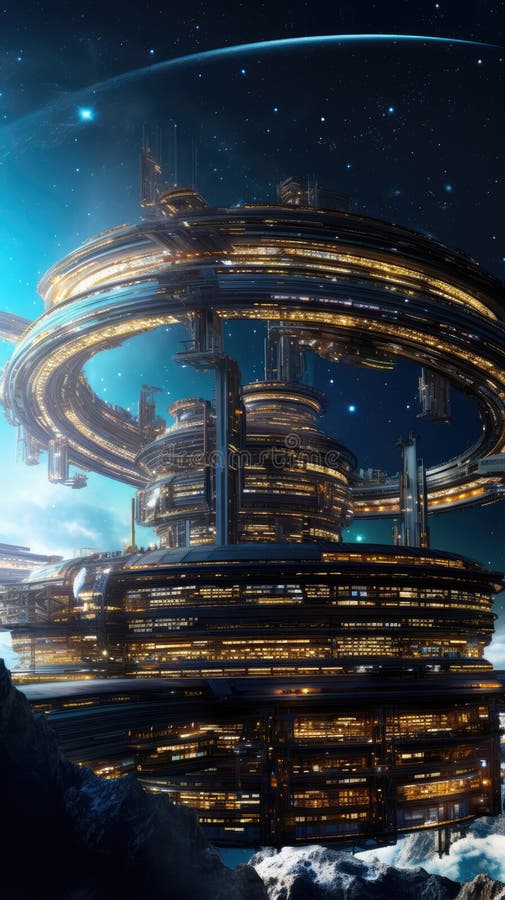 Intergalactic station stock illustration. Illustration of craft - 302929942