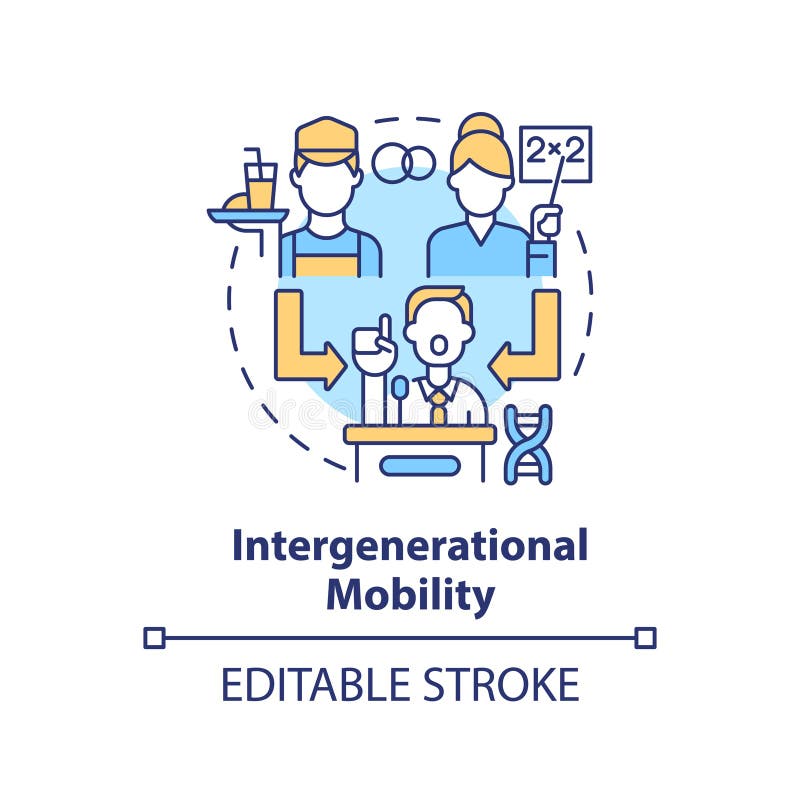 Intergenerational Mobility Multi Color Concept Icon Stock Vector ...