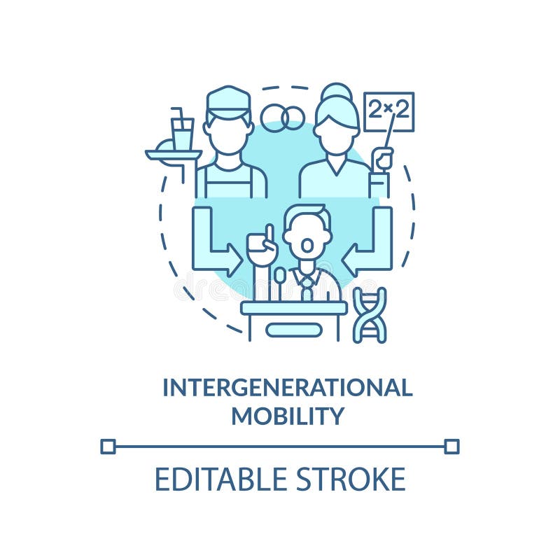 Intergenerational Mobility Soft Blue Concept Icon Stock Vector ...