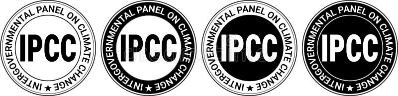 Set of Four IPCC Badge Logos in Black and White, Representing ...