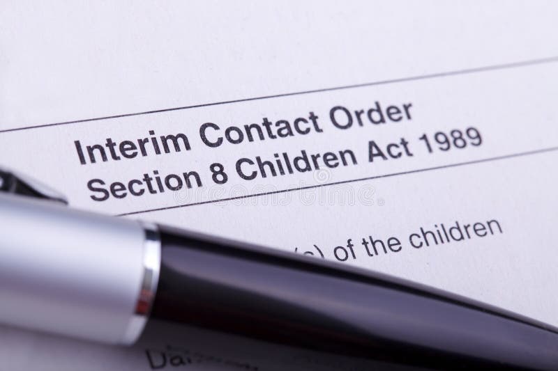 Interim Contact Order Paperwork Stock Photo - Image of file, form: 29467604