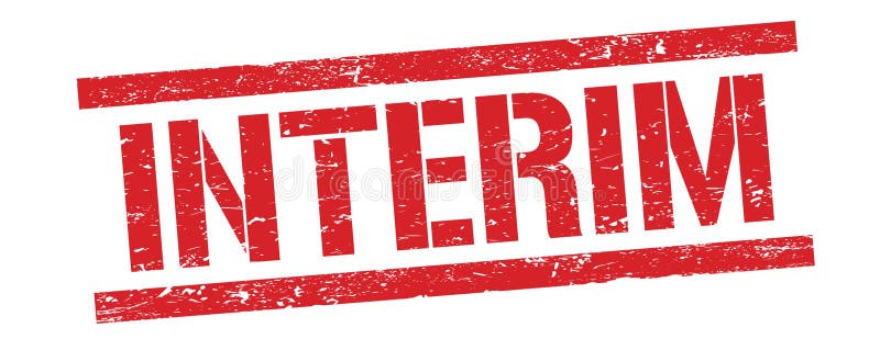 INTERIM Text on Red Vintage Lines Stamp Stock Illustration ...