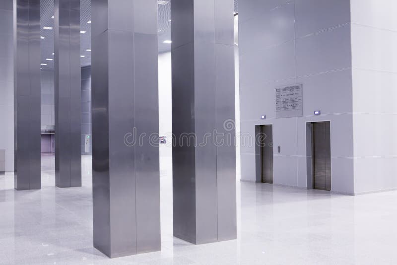 360 Hdri Panorama Inside Interior of Metal Service Elevator Lift Room ...