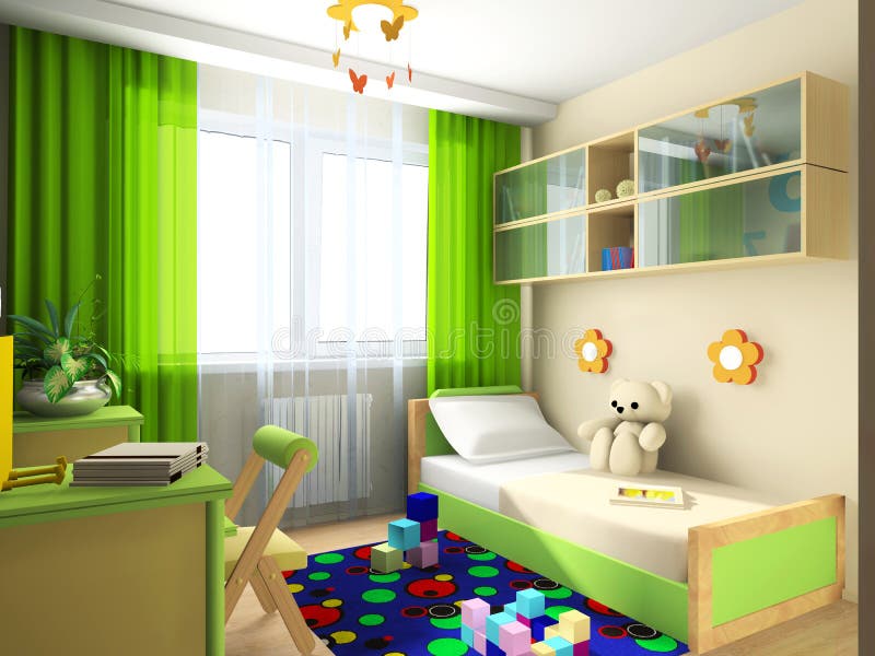 Children s room interior stock illustration. Illustration of child ...