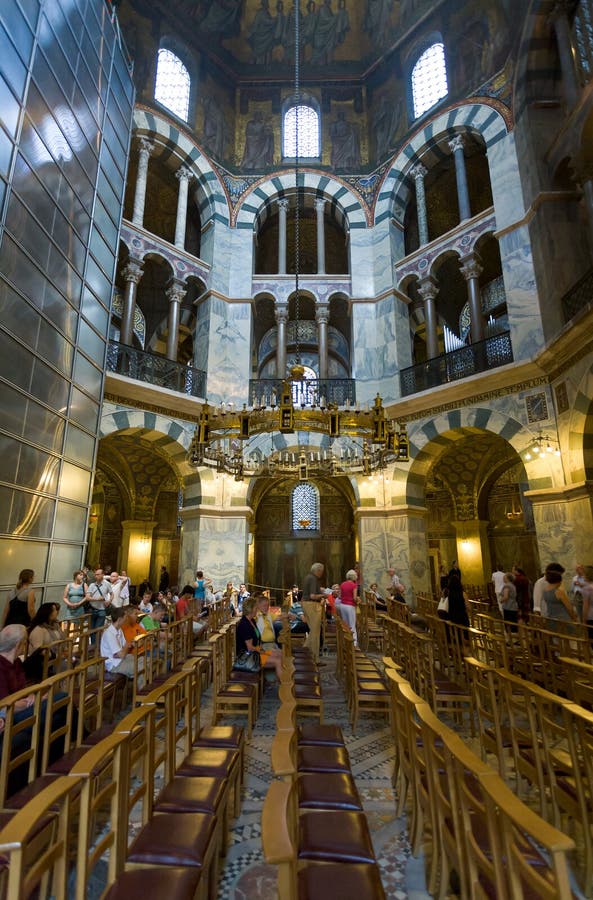 Interior of Aachen Cathedral, Germany Editorial Image - Image of chapel ...