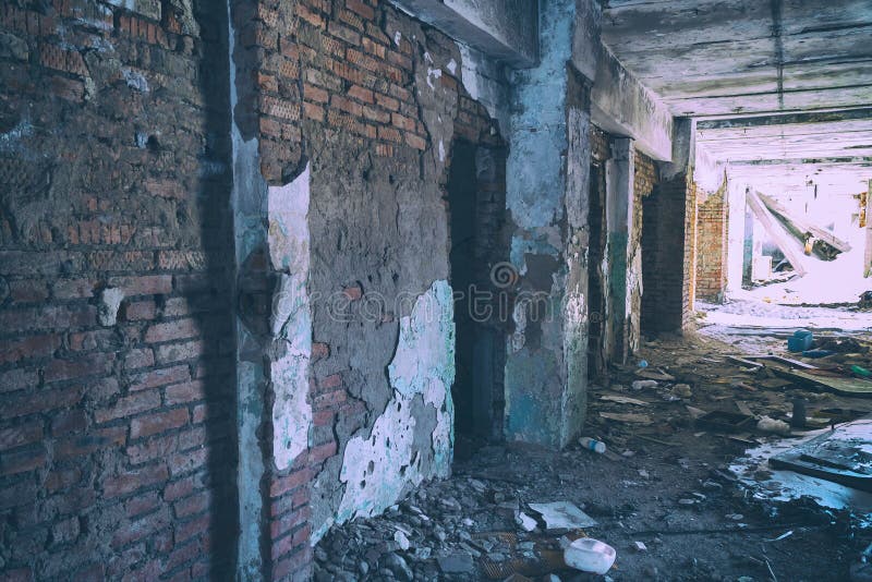 Interior of the Abandoned Building Stock Image - Image of ancient ...