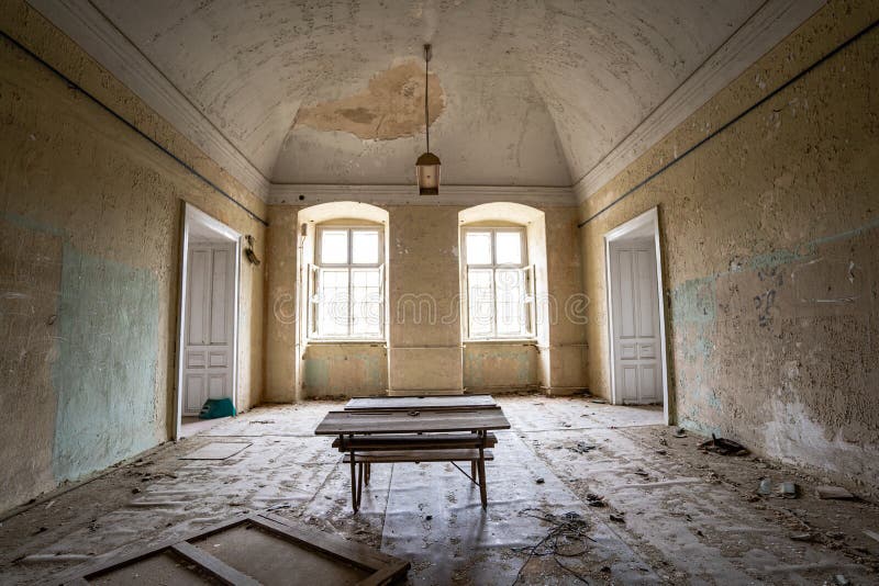Interior of an Abandoned Castle Stock Image - Image of authentic ...