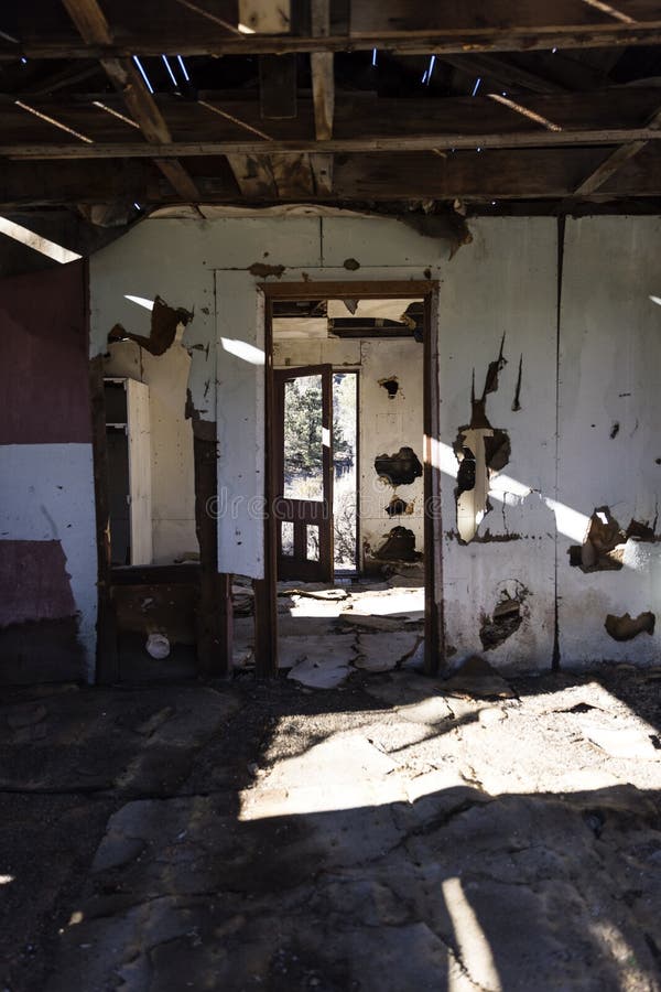 Interior of an Abandoned Degrading Shack with Holes in the Walls Stock ...