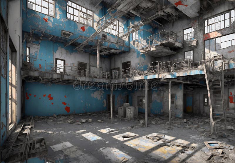 Abandoned factory stock image. Image of wall, floor - 287051791