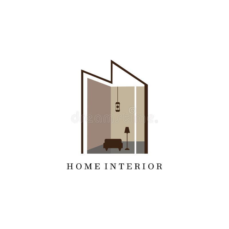 Interior Abstract Logo Design House Vector Illustration Stock Vector ...
