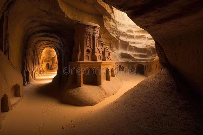 The Interior of the Al Qarah Caves in Saudi Arabias Al Hasa Oasis Stock ...
