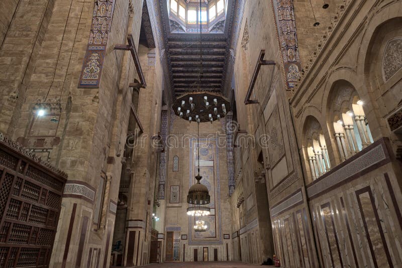 Interior of Al Refai Mosque with Old Decorated Bricks Stone Wall Stock ...