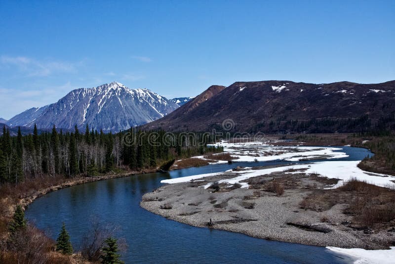Mountains and Rivers of Interior Alaska Stock Image - Image of united ...
