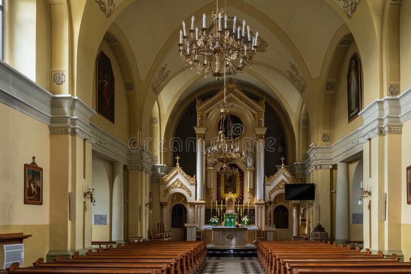 Interior and Altar of the Parish Church in Narol, Poland Editorial ...