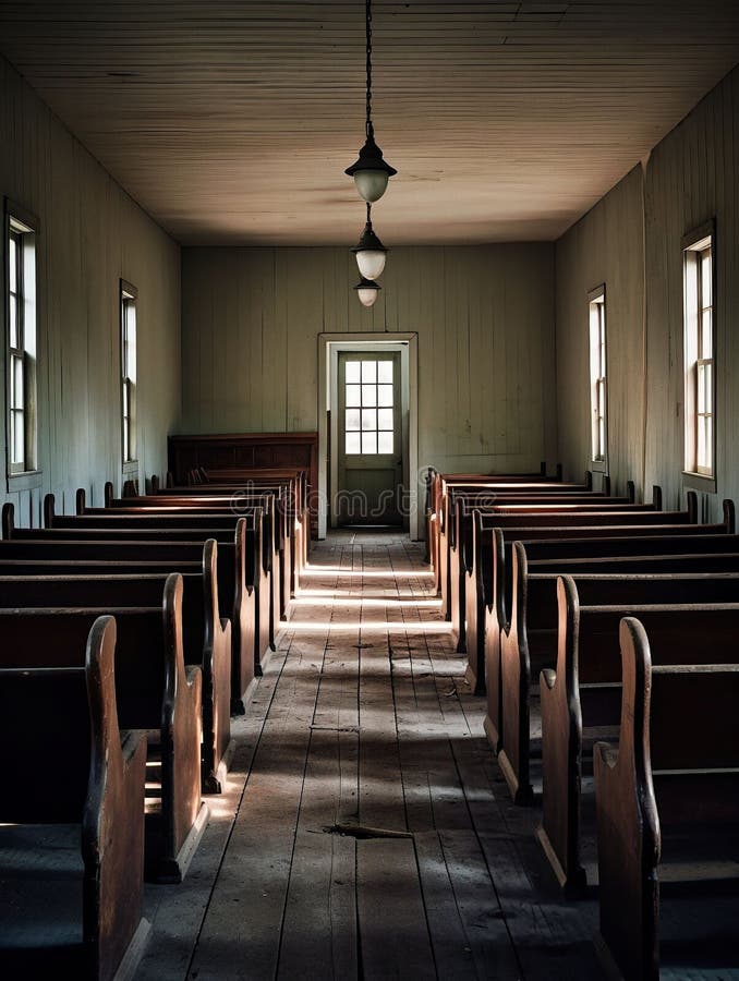 Interior of an American Amish Church - Generative AI Stock Illustration ...