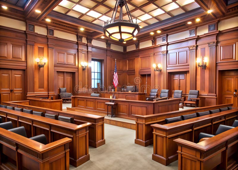 Interior of an American State Courthouse Stock Illustration ...
