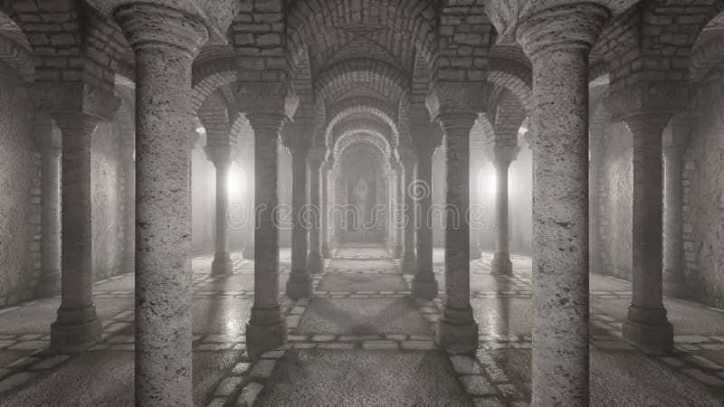 Interior of an Ancient Castle with Columns Stock Footage - Video of ...