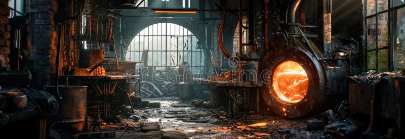 Interior of an Ancient Forge, Highlighting the Craftsmanship of a ...