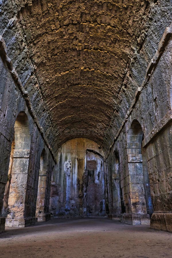 The Interior of Ancient Roman Cisterns in Which Water Was Stored Stock ...