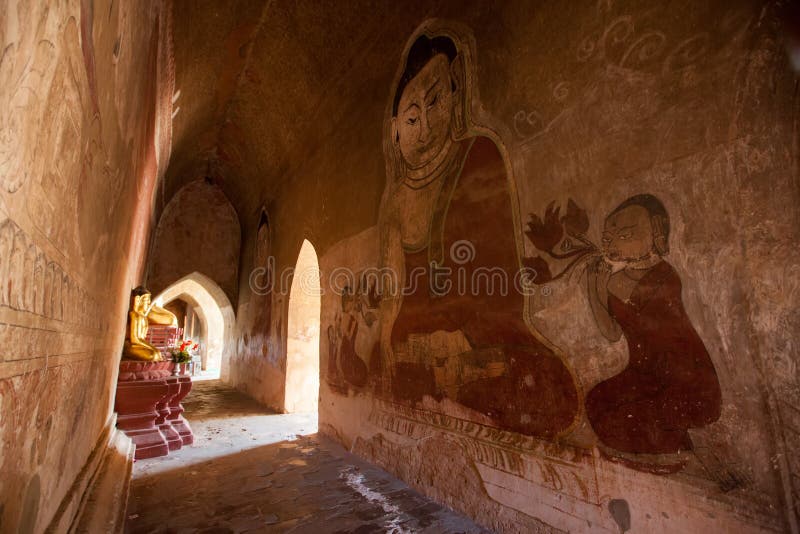 Interior of the Ancient Temples in Bagan, Myanmar Editorial Stock Image ...