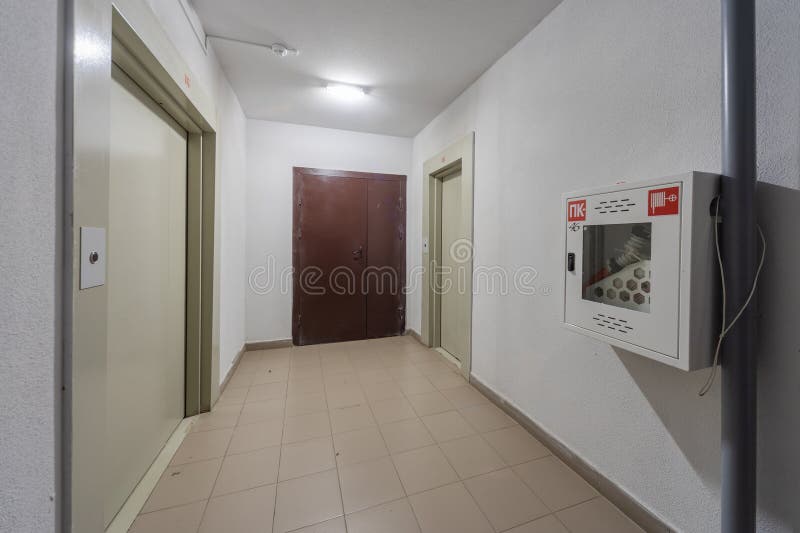 Inside View of an Apartment Building Entrance Stock Image - Image of ...
