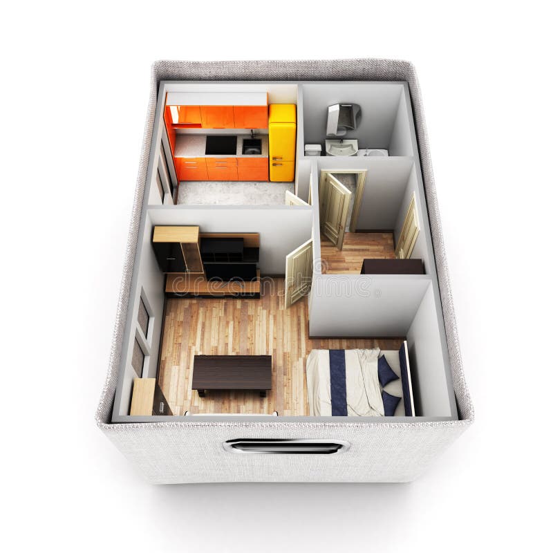 Interior Apartment Roofless Apartment Layout Inside the Box Concept of ...