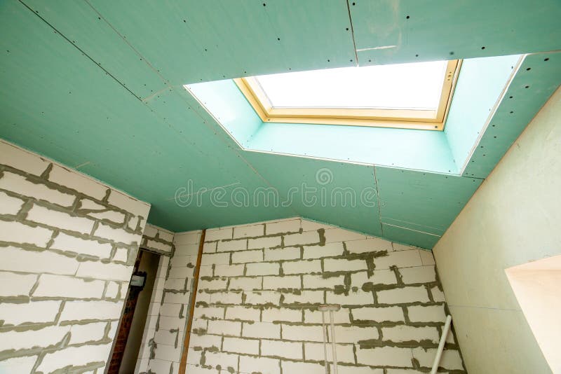 Interior of an Apartment Room with Bare Walls and Ceiling Under ...