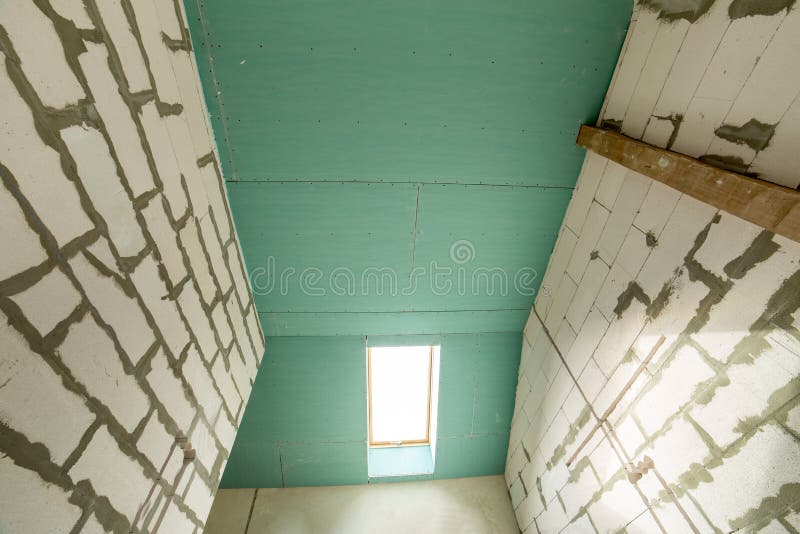 Interior of an Apartment Room with Bare Walls and Ceiling Under ...