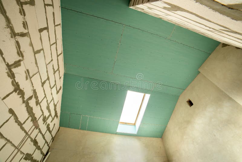 Interior of an Apartment Room with Bare Walls and Ceiling Under ...