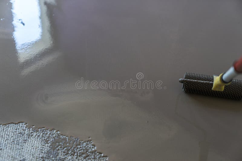 Interior of Apartment Under Construction. Mirror Smooth Surface Stock ...