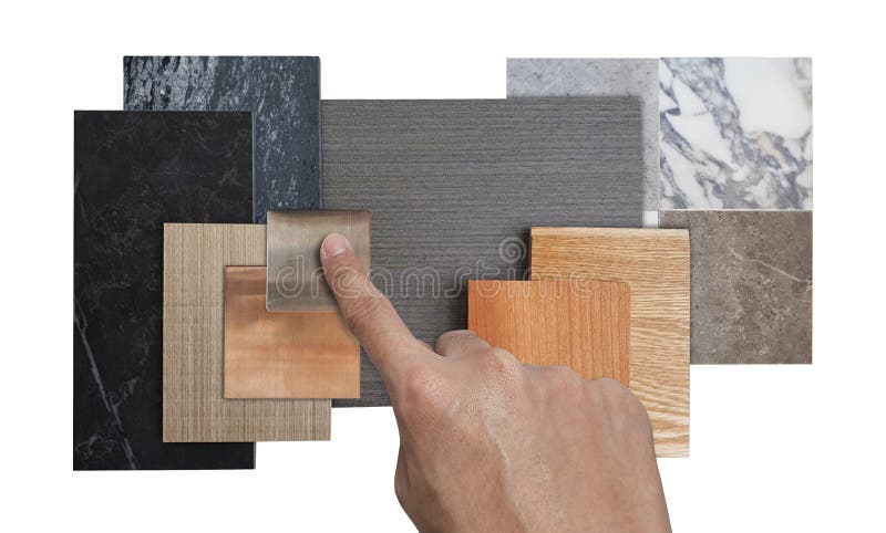 Interior Architect Selects Material Samples Including Laminated, Wooden ...