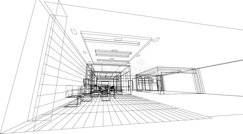 Interior Architecture Abstract, 3d Illustration, Building Structure ...