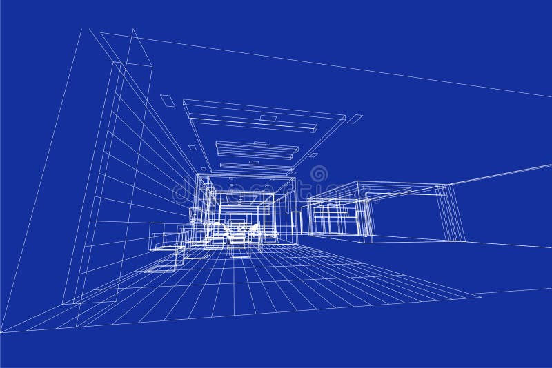 Interior Architecture Abstract, 3d Illustration, Building Structure ...