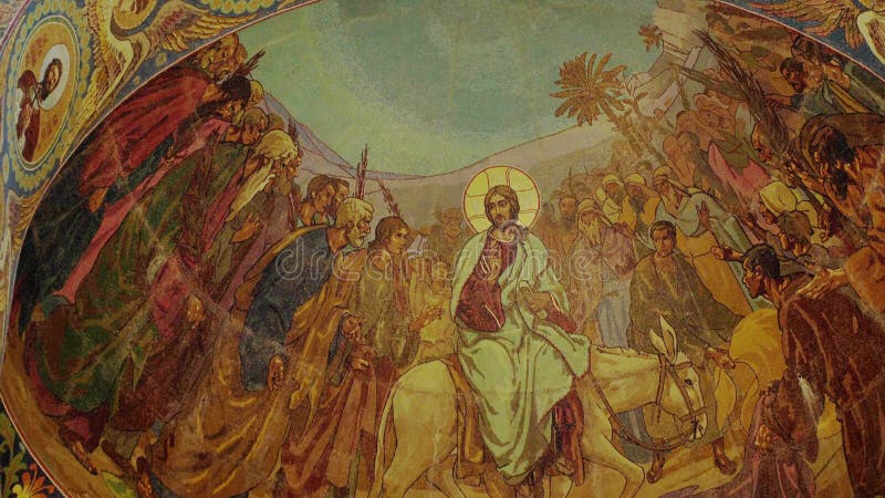 Interior Architecture with Jesus in the Cathedral Stock Photo - Image ...